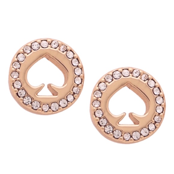 kate spade | Jewelry | Kate Spade Rose Gold Spot The Spade Crystal Halo ...